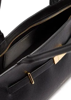 DEMELLIER Grained Leather Shoulder Bag - Black