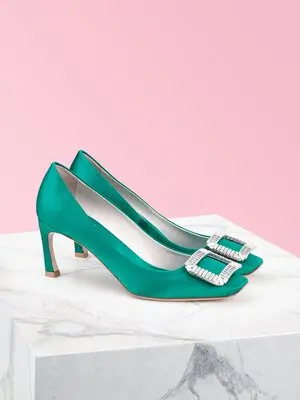 ROGER VIVIER Trompette Crystal Diamond-button Heels