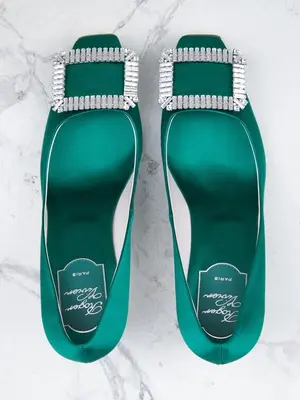 ROGER VIVIER Trompette Crystal Diamond-button Heels