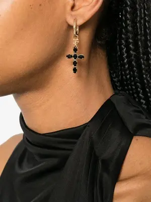 Dolce & Gabbana Embellished Cross Drop Earrings