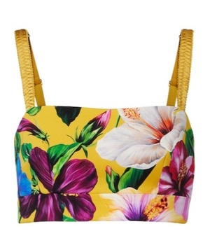Dolce & Gabbana Floral Silk-blend Crop Top - Multicolor