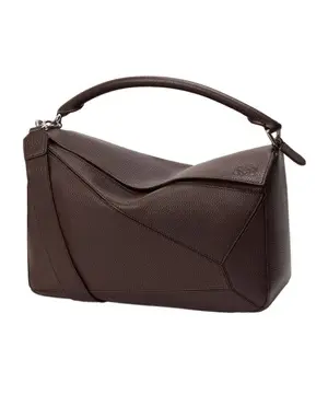 Loewe Logo Embossed Top Handle Bag - Chocolate