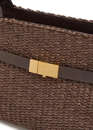 DEMELLIER The New York Raffia And Leather Shoulder Bag