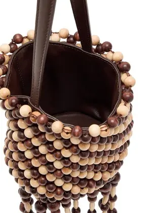 Rabanne Beaded Leather Bucket Bag