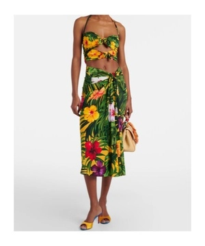 Dolce & Gabbana Cutout Floral Halterneck Crop Top