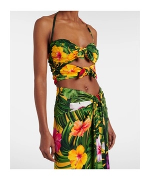 Dolce & Gabbana Cutout Floral Halterneck Crop Top