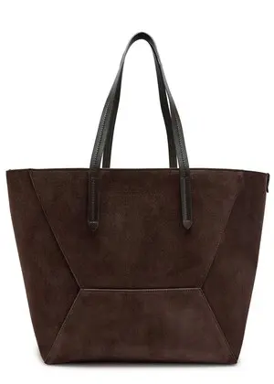Brunello Cucinelli Bead Medium Suede Tote - Chocolate