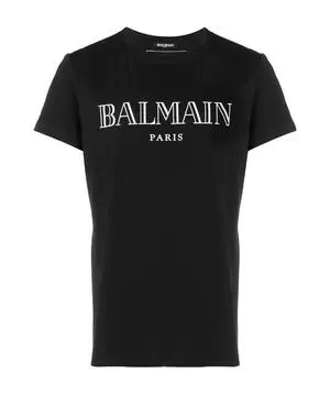 Balmain Logo Print T-shirt - Black
