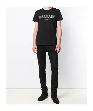 Balmain Logo Print T-shirt - Black