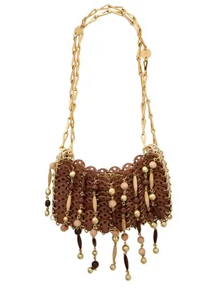 PACO RABANNE 1969 Nano Disc Wooden Shoulder Bag