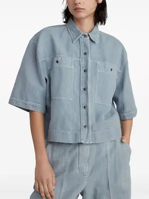 Brunello Cucinelli Short Sleeved Cropped Shirt