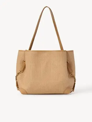 Chloé Raffia Effect Clover Double Carry Bag