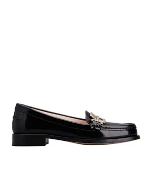 ROGER VIVIER Metal Clamp Buckle Loafers In Patent Leather - Black