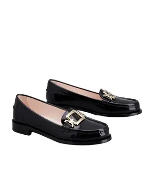 ROGER VIVIER Metal Buckle Patent Leather Loafers