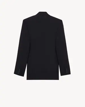 Saint Laurent Double-breasted Jacket In Grain De Poudre