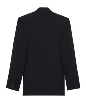 Saint Laurent Double-breasted Striped Jacket - Black