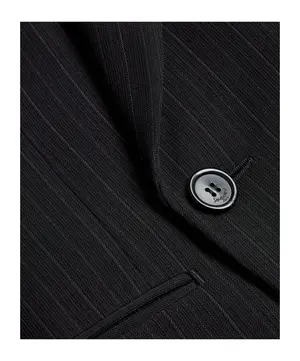 Saint Laurent Double-breasted Striped Jacket - Black