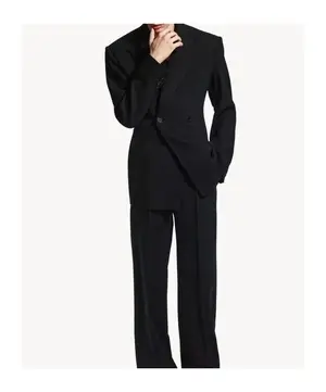 Saint Laurent Double-breasted Striped Jacket - Black