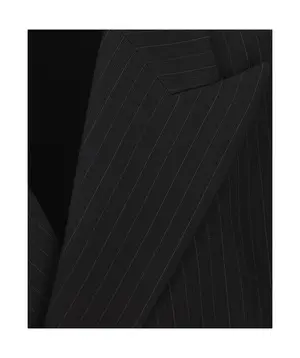 Saint Laurent Double-breasted Striped Jacket - Black