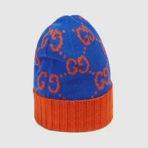 Gucci Gg Knit Wool Hat - Blue