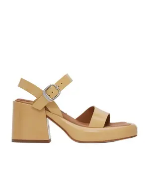 MIISTA Square Head Open High-heeled Sandals - Nude