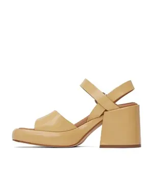 MIISTA Square Head Open High-heeled Sandals