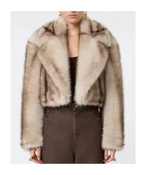 Sportmax Faux Fur Jacket - Nude