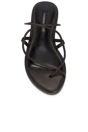 A.emery Silas Leather Flat Sandals - Bistre