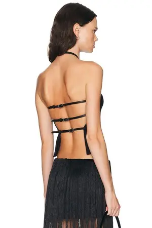 MIMCHIK Triple Belt Halter Top