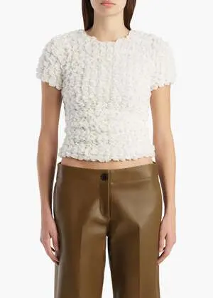 Khaite Polly Ruched Silk Chiffon Top