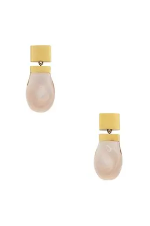 Khaite Keefe Resin Earrings In Metallic Gold - Smoke