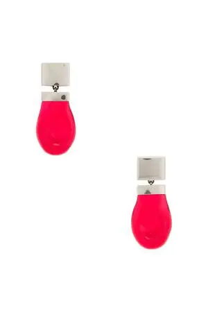 Khaite Keefe Resin Earrings In Metallic Gold - Translucent Red