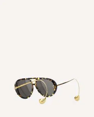Bottega Veneta Drop Aviator Sunglasses - Black