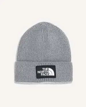 The North Face Ribbed Logo Beanie - Grey