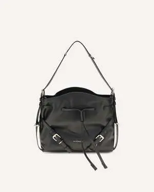 Givenchy Small Voyou Bucket Handbag In Glossy Leather - Black