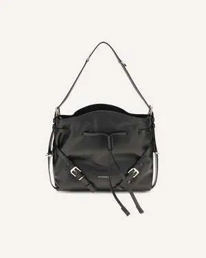 Givenchy Small Voyou Bucket Handbag In Glossy Leather - Black