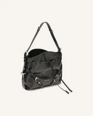 Givenchy Small Voyou Bucket Handbag In Glossy Leather - Black