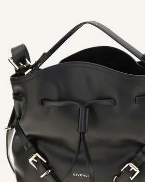 Givenchy Small Voyou Bucket Handbag In Glossy Leather - Black