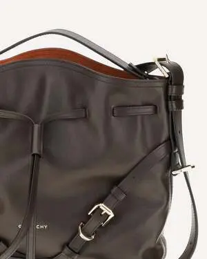 Givenchy Small Voyou Bucket Handbag In Glossy Leather - Brown