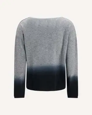 MIRROR IN THE SKY V-neck Cashmere Sweater With Gradient Finish