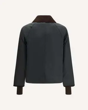 Barbour Beadnell Cropped Waxed Jacket - Green