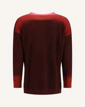 MIRROR IN THE SKY Ombré Cashmere Cardigan With Pockets - Bordeaux