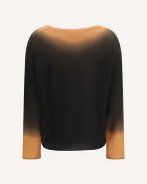 MIRROR IN THE SKY Indra T-shirt With Gradient Cashmere - Brown