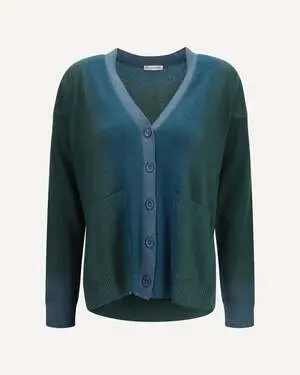 MIRROR IN THE SKY Ombré Cashmere Cardigan - Green
