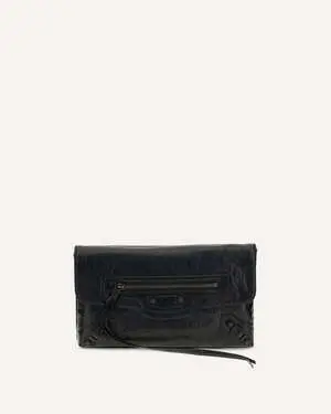 Balenciaga Le City Clutch In Lambskin - Black