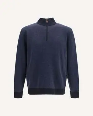 Loro Piana Roadster Cashmere Sweater With Half-zip - Blue