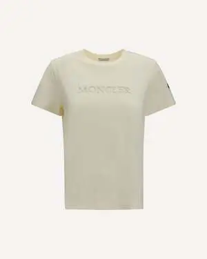 Moncler Cotton T-shirt With Tone-on-tone Embroidered Logo