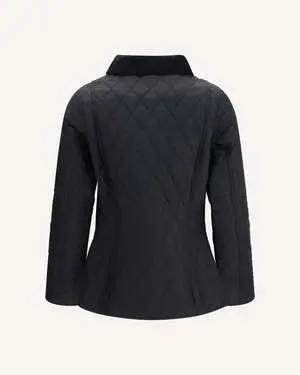 Barbour Quilted Jacket With Corduroy Collar - Blue
