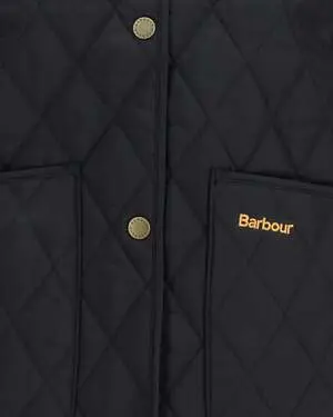 Barbour Quilted Jacket With Corduroy Collar - Blue