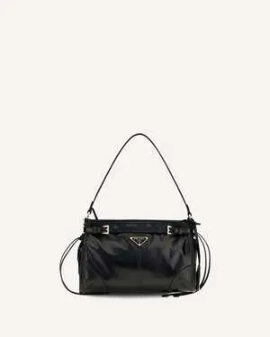Prada Small Bonnie Handbag In Leather - Black